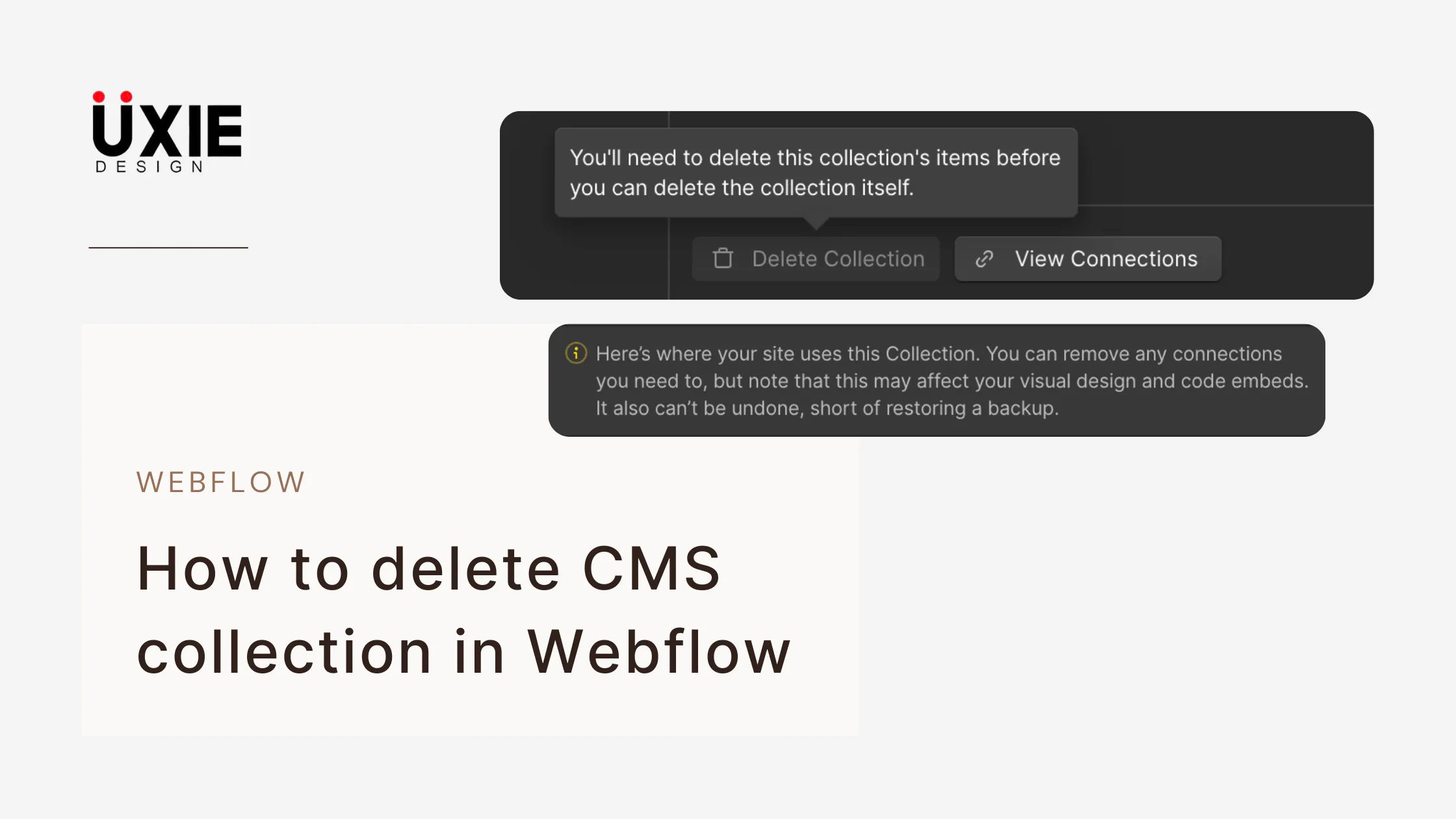 How to delete CMS collection in Webflow | 20 Second Guide